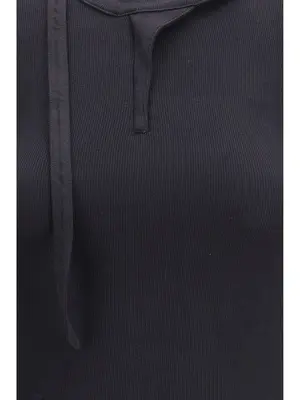DIESEL® Ribbed Knit Long Sleeve Top With Zip Detail