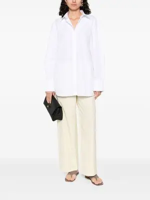 TOTEME Curved Hem Raglan-sleeved Shirt - White