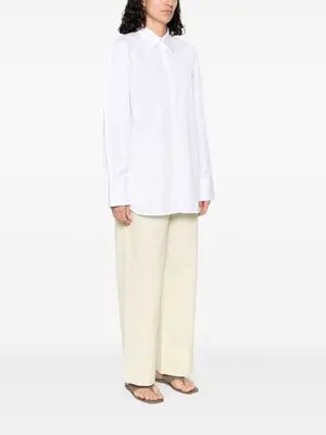 TOTEME Curved Hem Raglan-sleeved Shirt - White