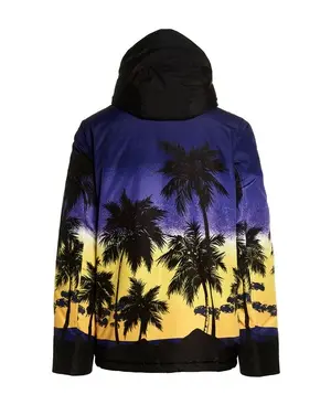 Palm Angels Sunset Print Hooded Jacket - Black