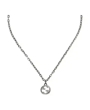 Gucci Sterling Silver Interlocking Pendant Necklace