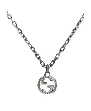 Gucci Sterling Silver Interlocking Pendant Necklace