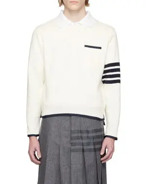 Men's Thom Browne White Sweaters
