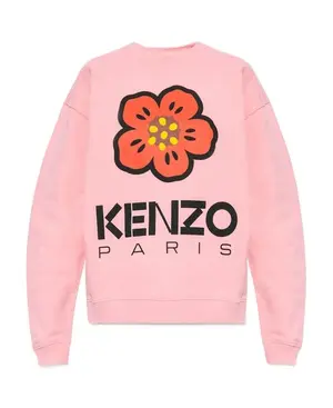 Kenzo Logo Printed Crewneck Sweatshirt - Pink