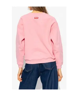 Kenzo Logo Printed Crewneck Sweatshirt - Pink
