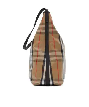 Burberry Highlands Checked Shoulder Bag - Sand