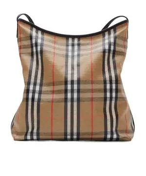 Burberry Highlands Checked Shoulder Bag - Sand