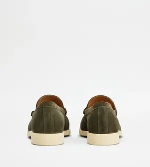 TOD'S Suede Penny Loafers - Green