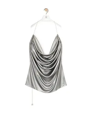Loewe Draped Laminated Jersey Halter Top