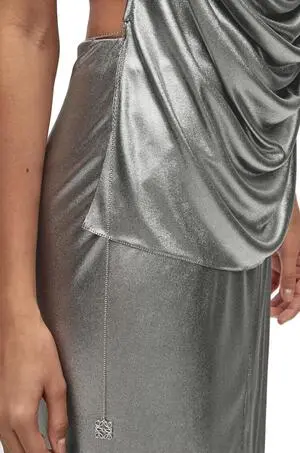 Loewe Draped Laminated Jersey Halter Top