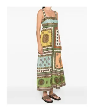 ALEMAIS Geometric Print Long Dress