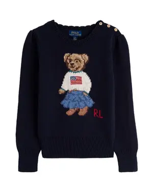 Polo Ralph Lauren Embroidered Bear Pullover - Blue