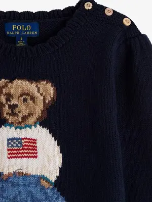 Polo Ralph Lauren Embroidered Bear Pullover - Blue