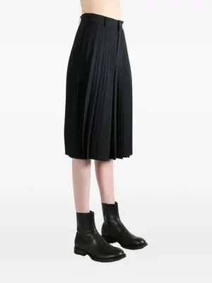 Comme Des Garçons Belt Loop Midi Skirt With Pleats