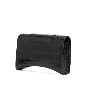 Balenciaga Embossed Logo Plaque Chain Wallet