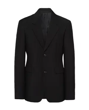 Prada Single-breasted Mohair Wool Jacket - Black