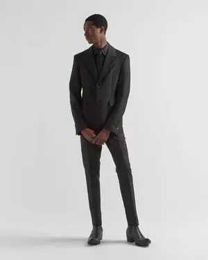 Prada Single-breasted Mohair Wool Jacket - Black