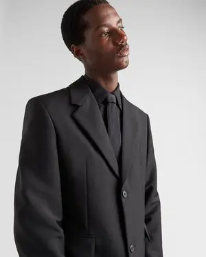 Prada Single-breasted Mohair Wool Jacket - Black