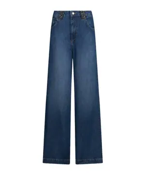 Liu Jo High-waist Flared Jeans With Embellished Belt Loops - Blue