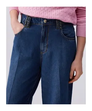 Liu Jo High-waist Flared Jeans With Embellished Belt Loops - Blue
