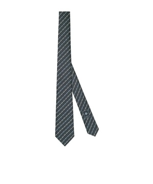 Gucci Horsebit Silk Jacquard Neck Tie - Dark Blue