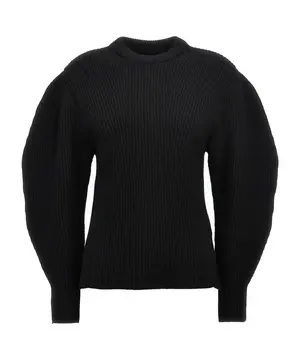 JIL SANDER Crewneck Puff Sleeve Knit Pullover