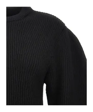 JIL SANDER Crewneck Puff Sleeve Knit Pullover