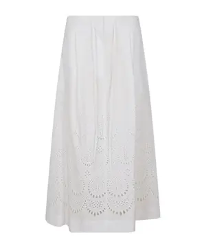 P.a.r.o.s.h Eyelet A-line Midi Skirt