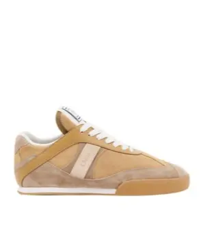 Chloé Kick Suede Cowhide Sneakers - Bleached Khaki