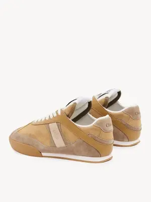 Chloé Kick Suede Cowhide Sneakers - Bleached Khaki