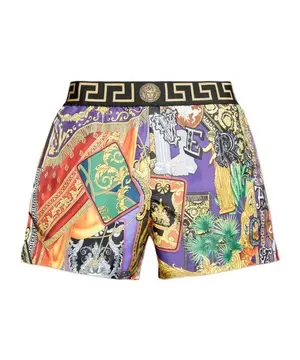 Versace Greca Print Swim Shorts - Multi-color