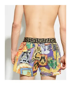 Versace Greca Print Swim Shorts