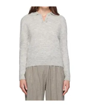 AMOMENTO Lapel Collar Pullover
