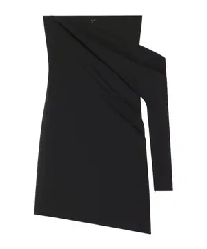 COURREGES Draped Bustier Dress - Black