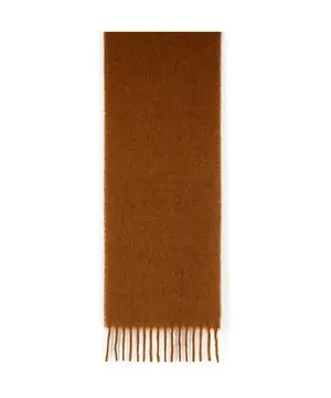 Marni Logo Patch Fringed Scarf - Brown