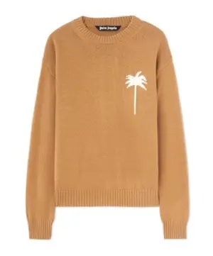 Palm Angels Palm Tree Intarsia Crewneck Knitted Jumper - Brown