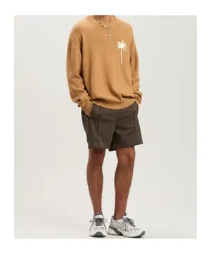 Palm Angels Palm Tree Intarsia Crewneck Knitted Jumper - Brown