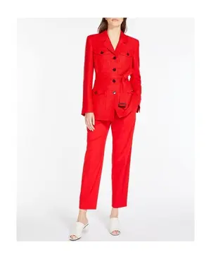 Max Mara Stretch Cotton Gabardine Pipe Pants