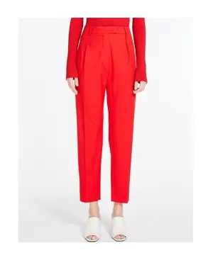 Max Mara Stretch Cotton Gabardine Pipe Pants