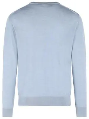 Eleventy Ribbed Crew Neck Knitted Sweater - Blue