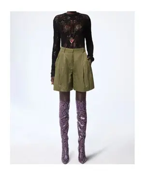 Nina Ricci Wrinkled Cotton Tailored Shorts