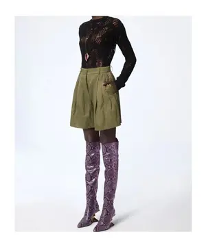 Nina Ricci Wrinkled Cotton Tailored Shorts