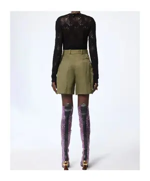 Nina Ricci Wrinkled Cotton Tailored Shorts
