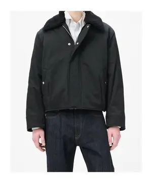 Our Legacy Ace Zipped Jacket With Detachable Faux Fur Collar - Black