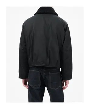 Our Legacy Ace Zipped Jacket With Detachable Faux Fur Collar - Black
