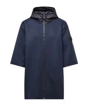 Moncler Poczno Hooded Zip-up Cape - Black