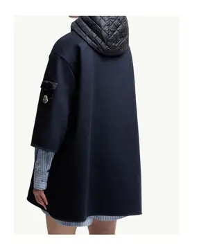 Moncler Poczno Hooded Zip-up Cape - Black