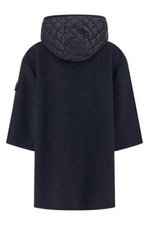 Moncler Zip-up Hooded Cape - Black