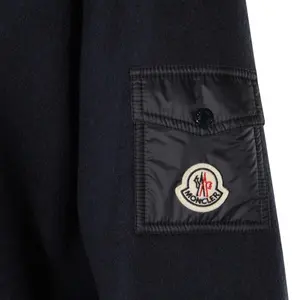 Moncler Zip-up Hooded Cape - Black