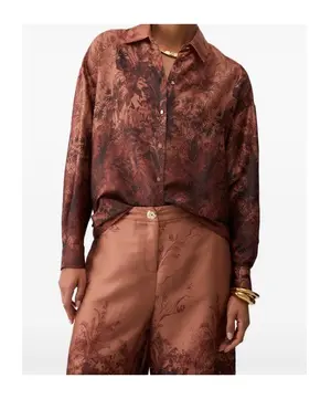 Liu Jo Printed Twill Shirt With Gold Galvanic Buttons